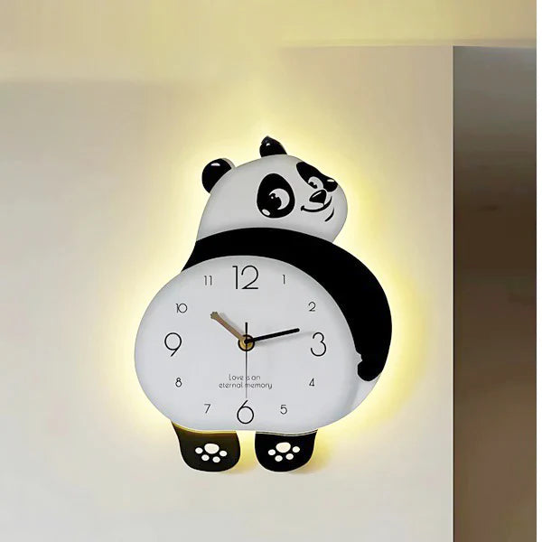 "Adorable Panda Wall Clock – Cute Cartoon Design for Kids' Room" – qivo.pk